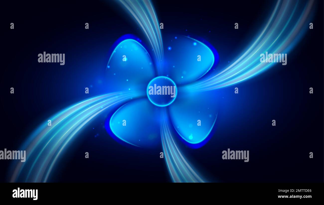 Fan with air waves flow. Ventilator refrigeration, air conditioning ...