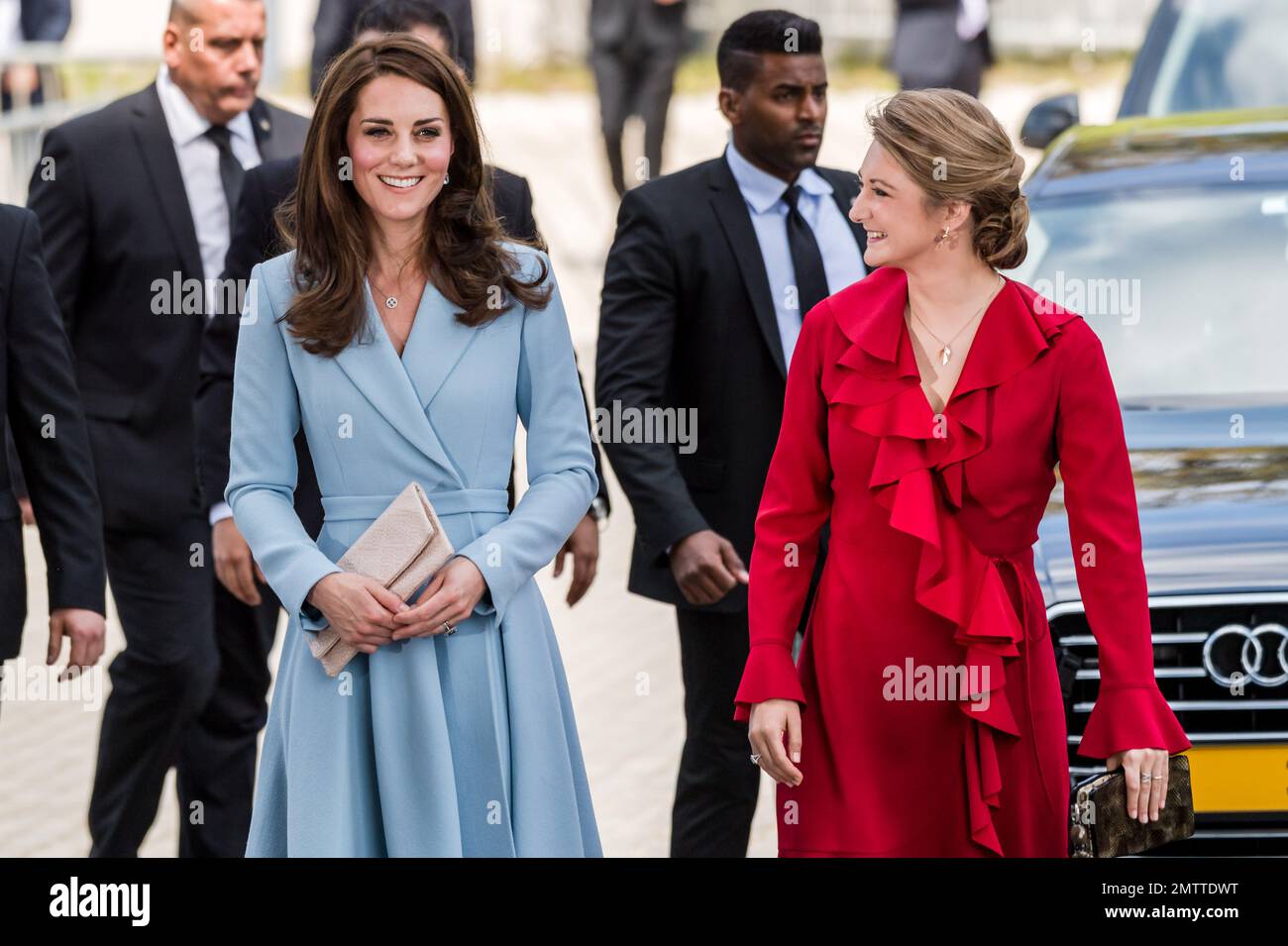 Britain's Kate, the Duchess of Cambridge, left, and Belgian Countess ...