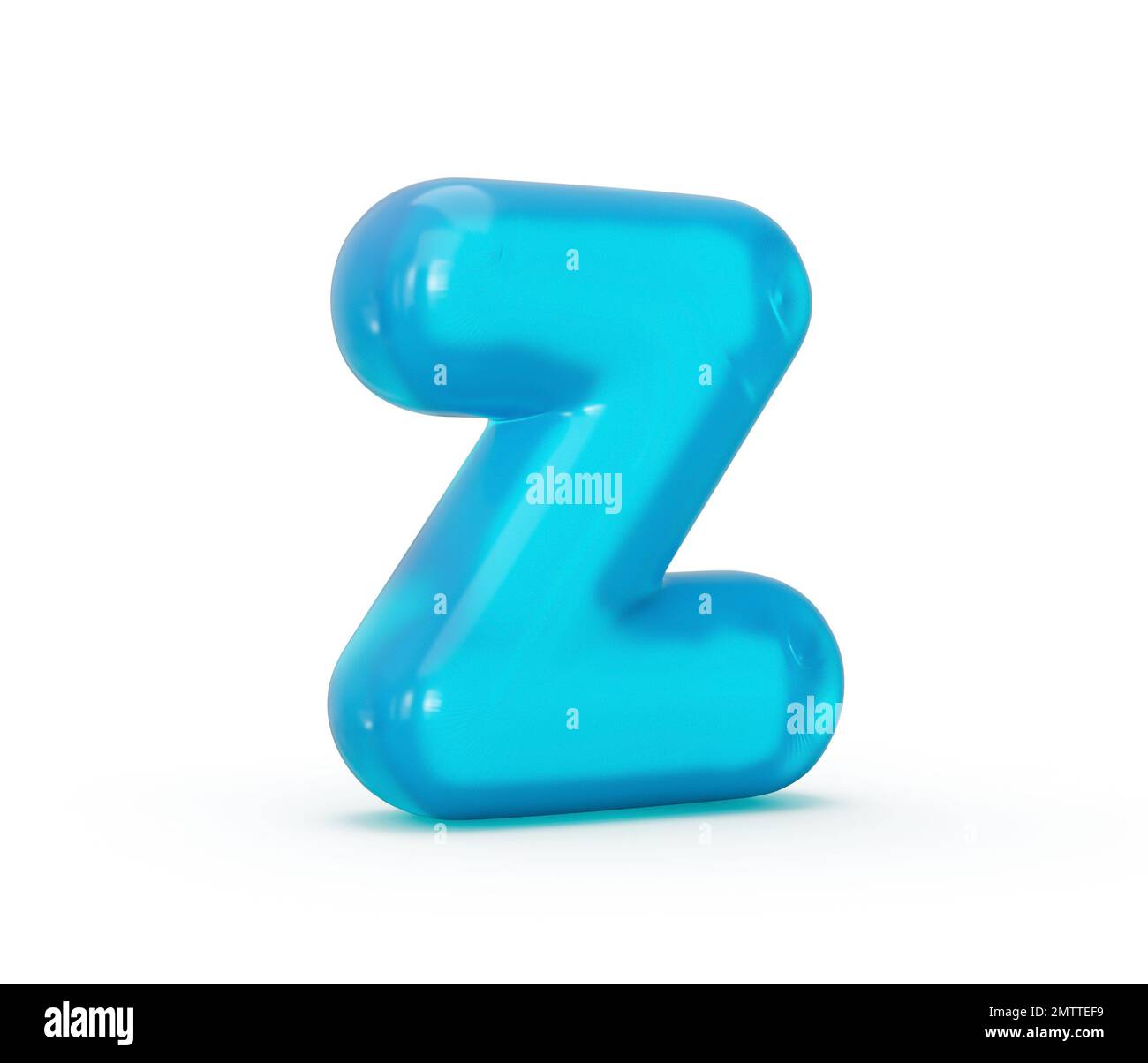 A 3d rendering of blue jelly letter z symbol isolated on white ...