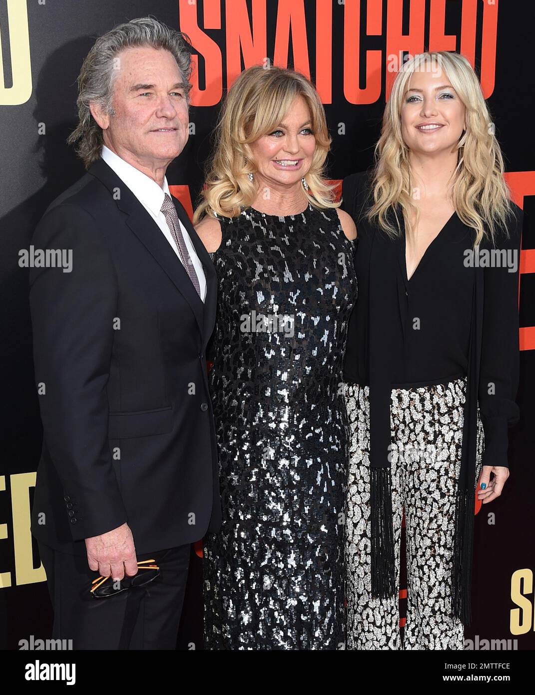 Kurt Russell, from left, Goldie Hawn and Kate Hudson arrive at the Los ...