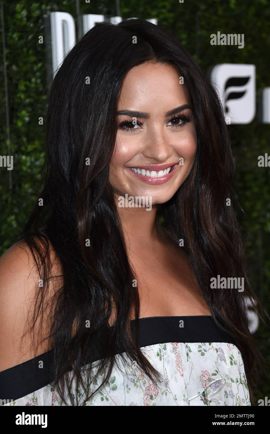 Demi Lovato arrives at the launch of Demi Lovato and Fabletics ...