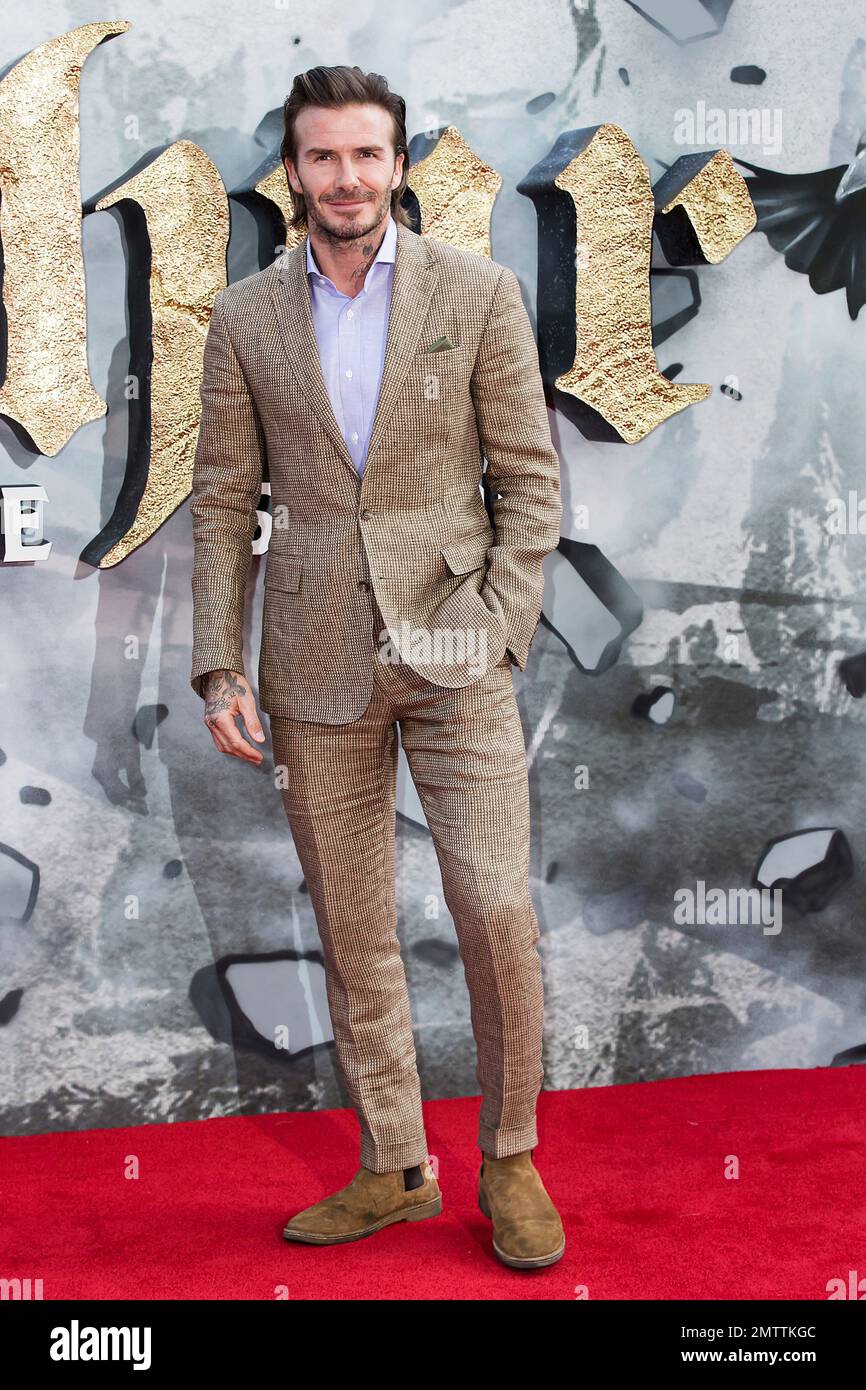 Actor David Beckham poses for photographers on arrival at the premiere ...