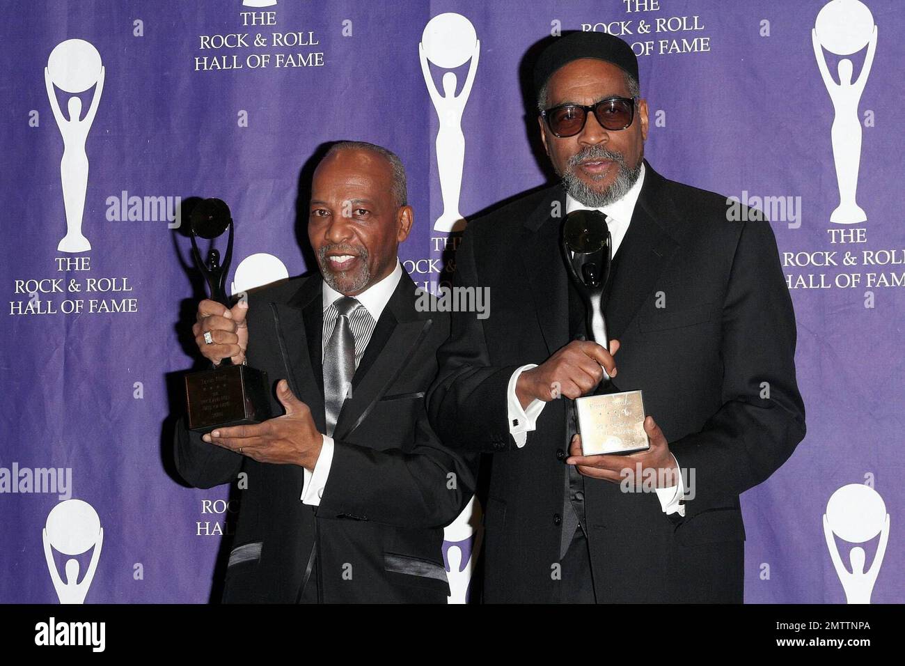 Songwriters/music producers Leon Huff and Kenny Gamble pose in the ...