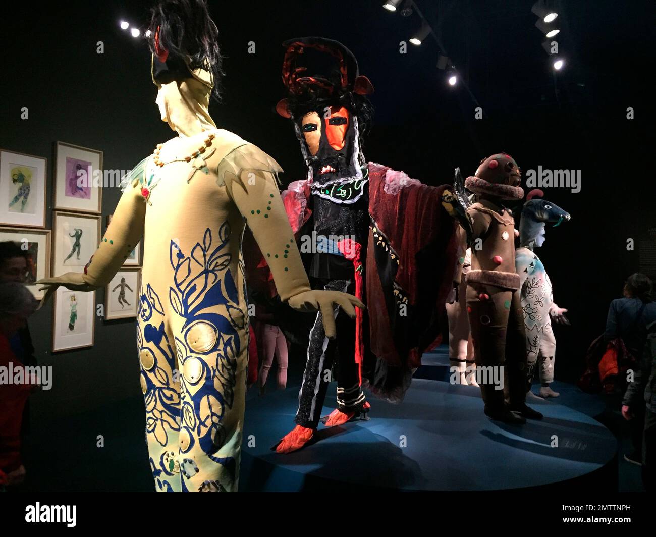 In this photo taken on April 12, 2017, costumes created by Marc Chagall ...