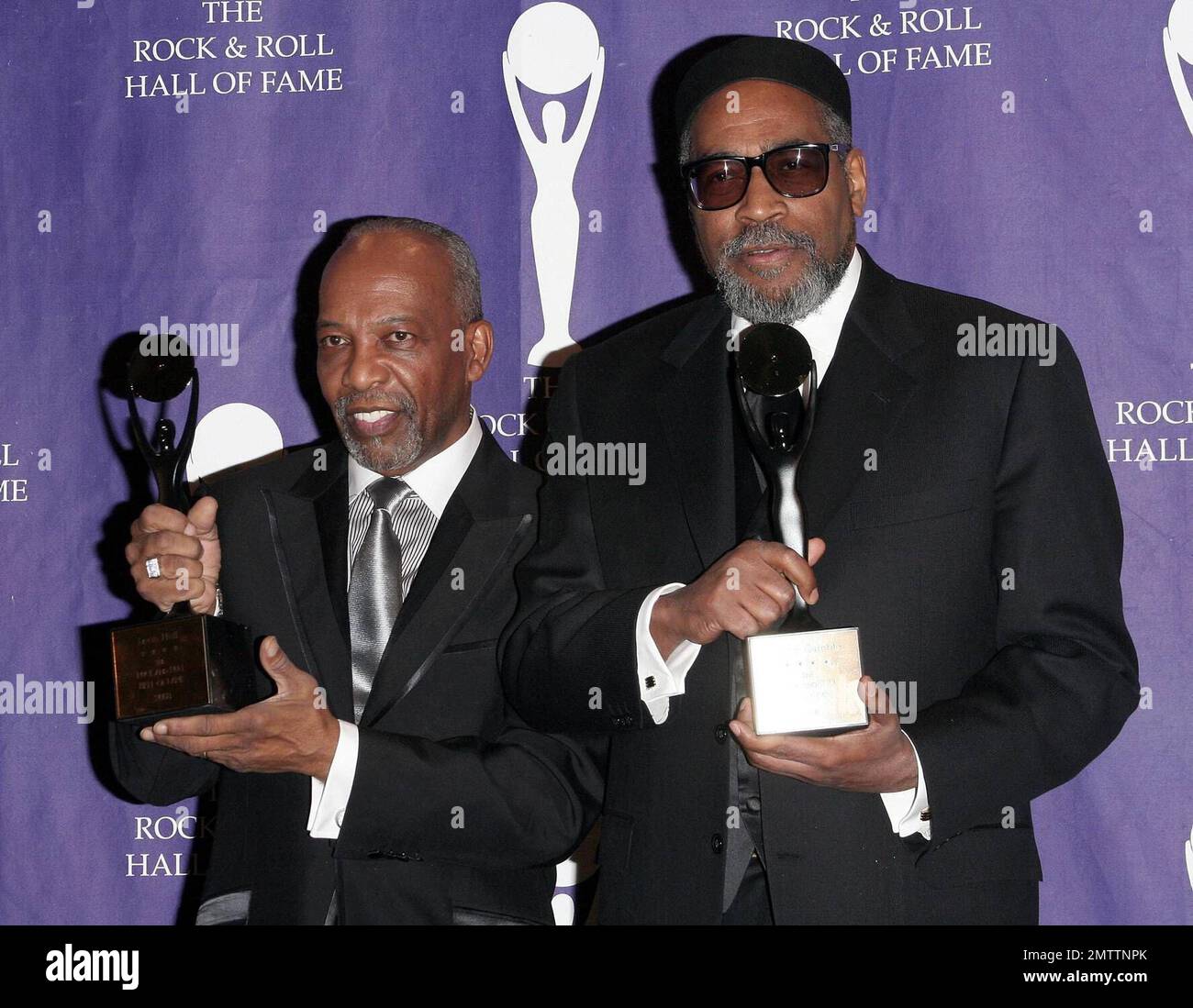Songwriters/music producers Leon Huff and Kenny Gamble pose in the ...