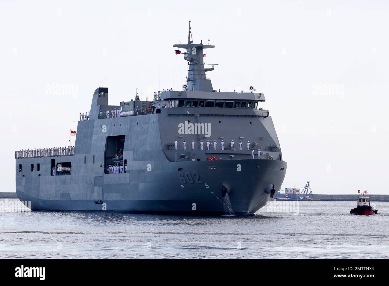 The new Philippine Navy new ship named BRP Davao del Sur prepares to ...