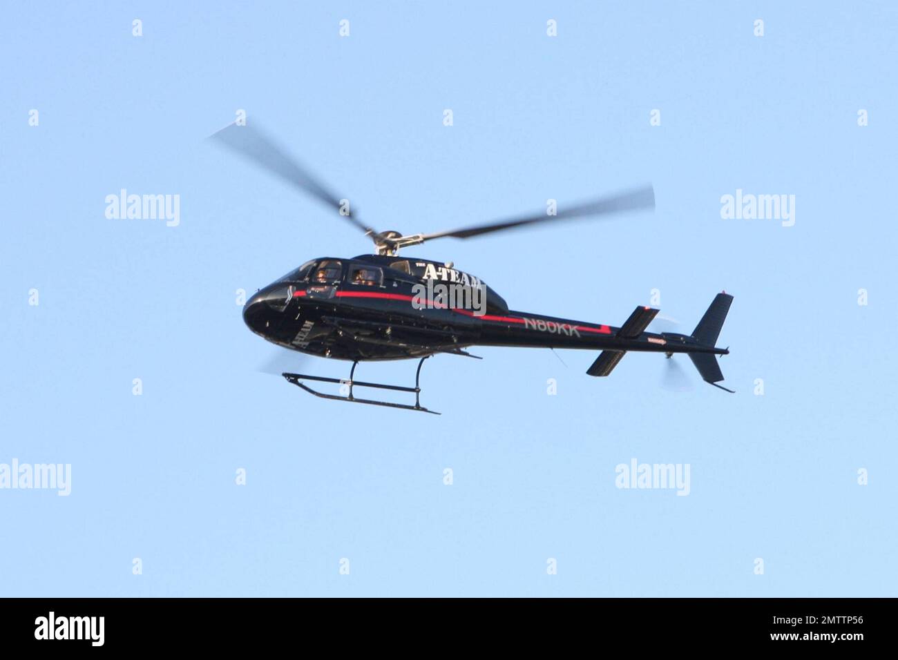 A-Team chopper hoovers at the Los Angeles Premiere of the A-Team at ...