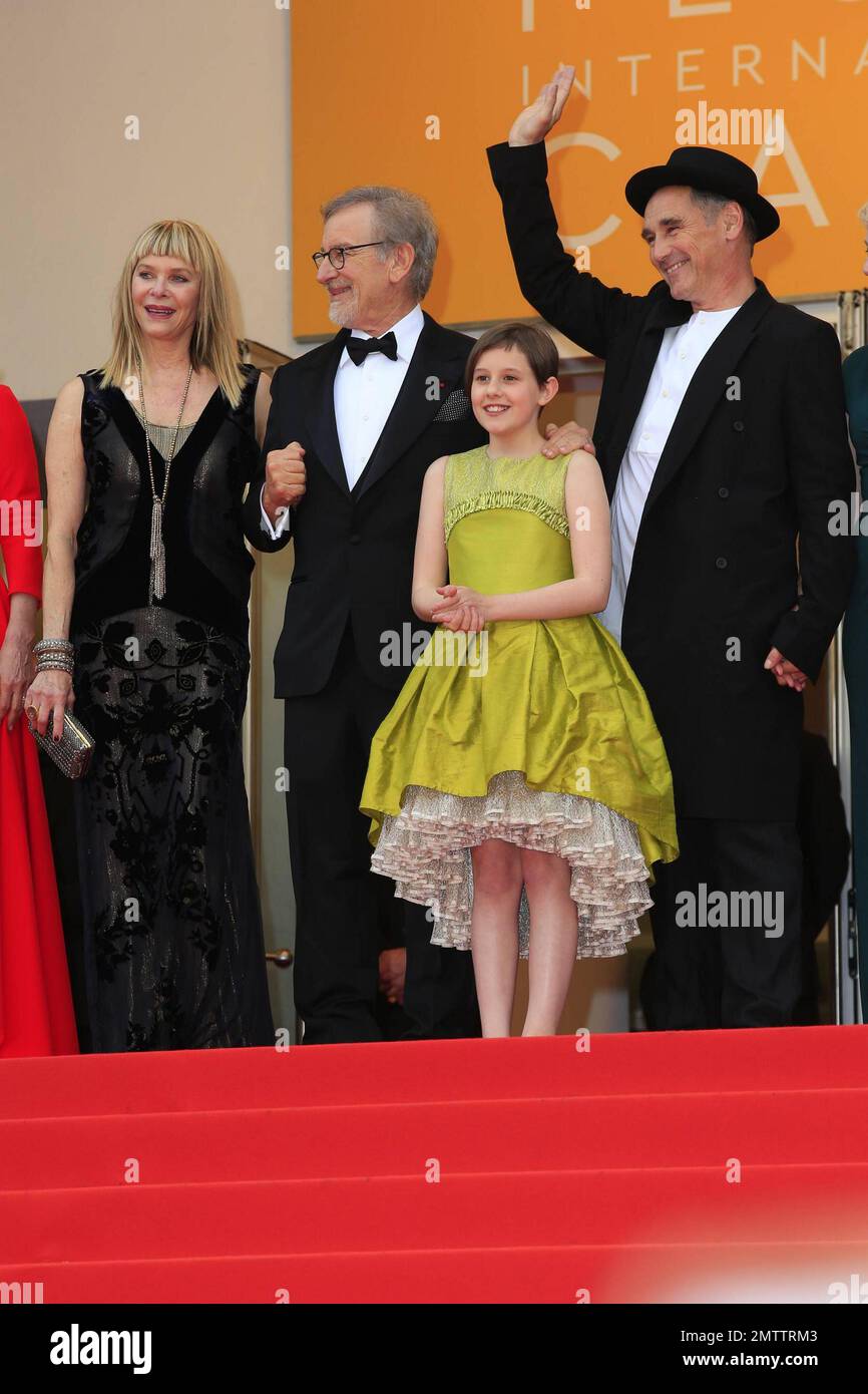Ruby Barnhill, Steven Spielberg, Kate Capshaw at the premiere of 'The ...