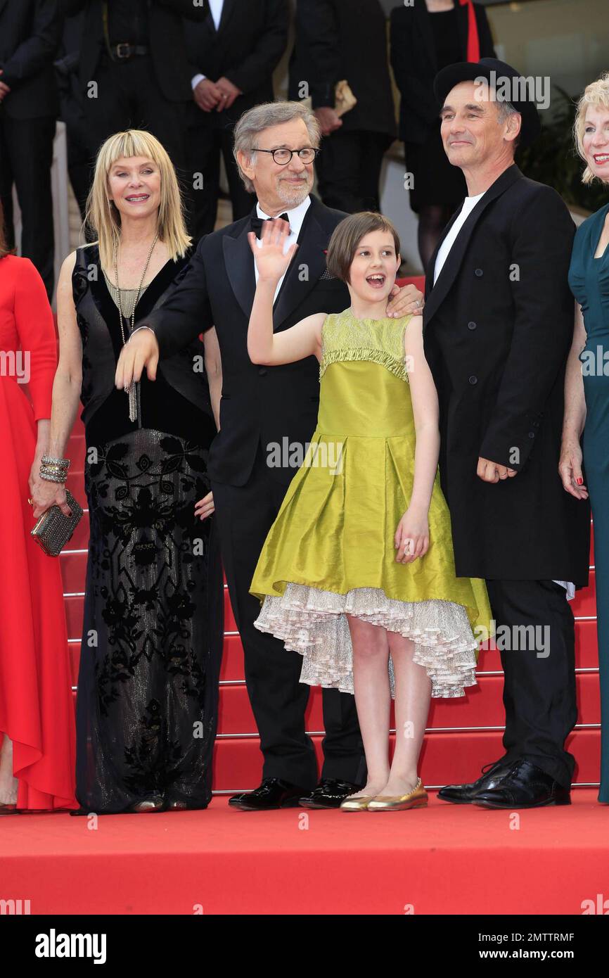Ruby Barnhill, Steven Spielberg, Kate Capshaw at the premiere of 'The ...