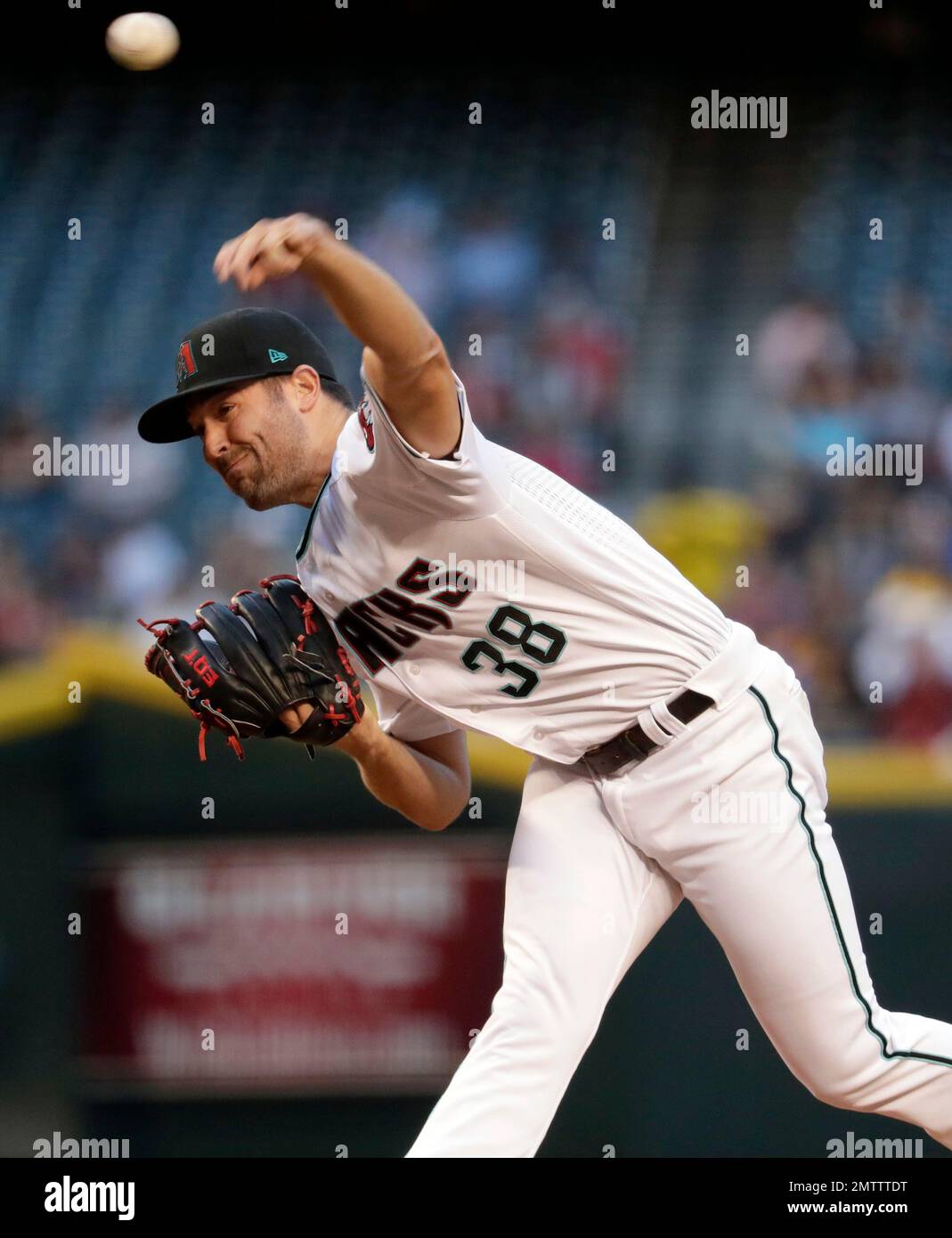 Arizona Diamondbacks starting pitcher Robbie Ray (38) throws against ...