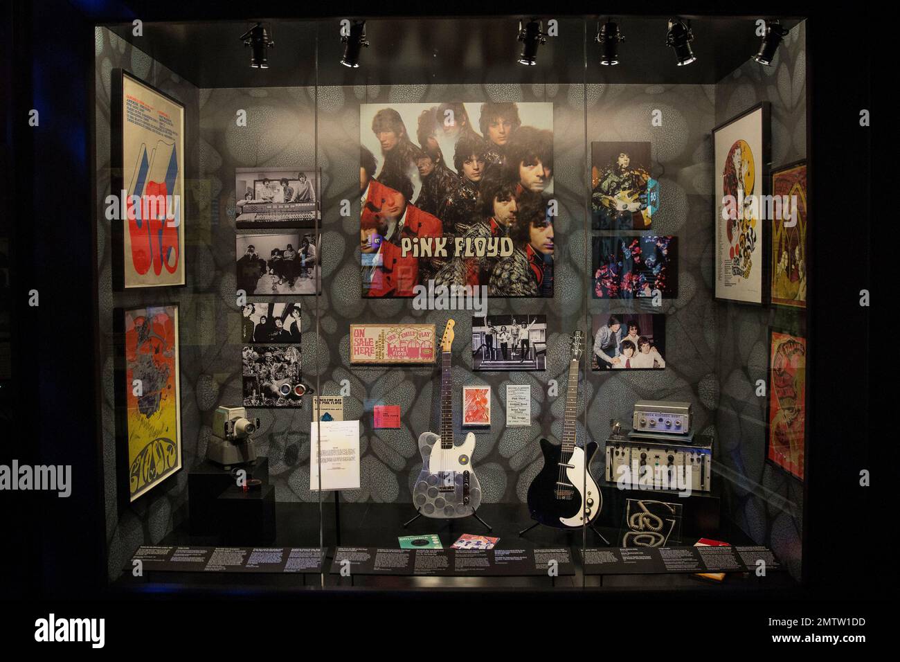 Posters for the famous UFO club from 1967, stand on display with other ...