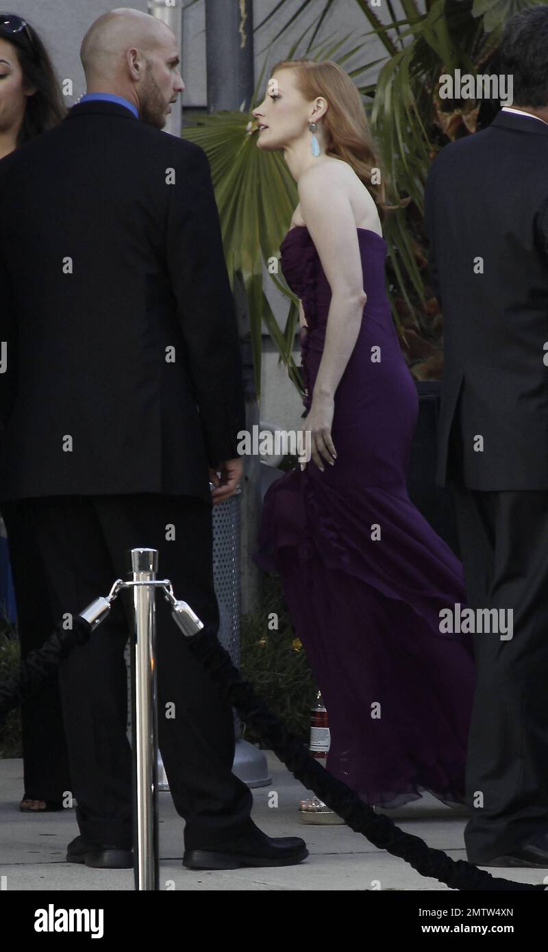 Jessica Chastain arrives at Los Angeles premiere of "The Help" held at ...
