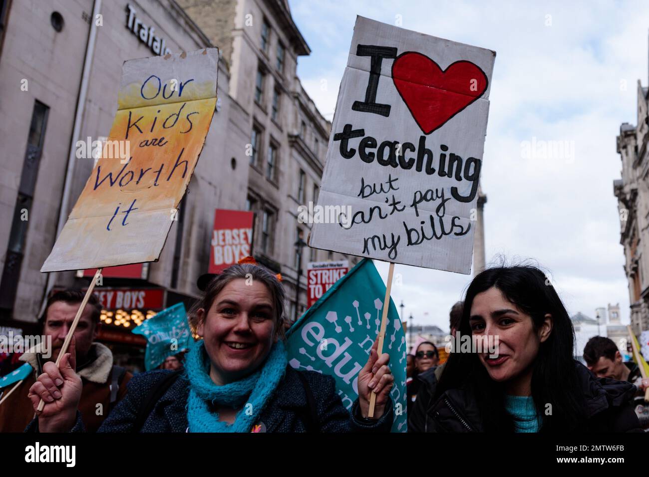 Westminster, London, UK. 1st February 2023. Thousands of Teachers with ...