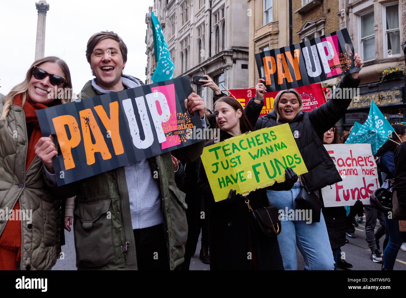 Westminster, London, UK. 1st February 2023. Thousands of Teachers with ...