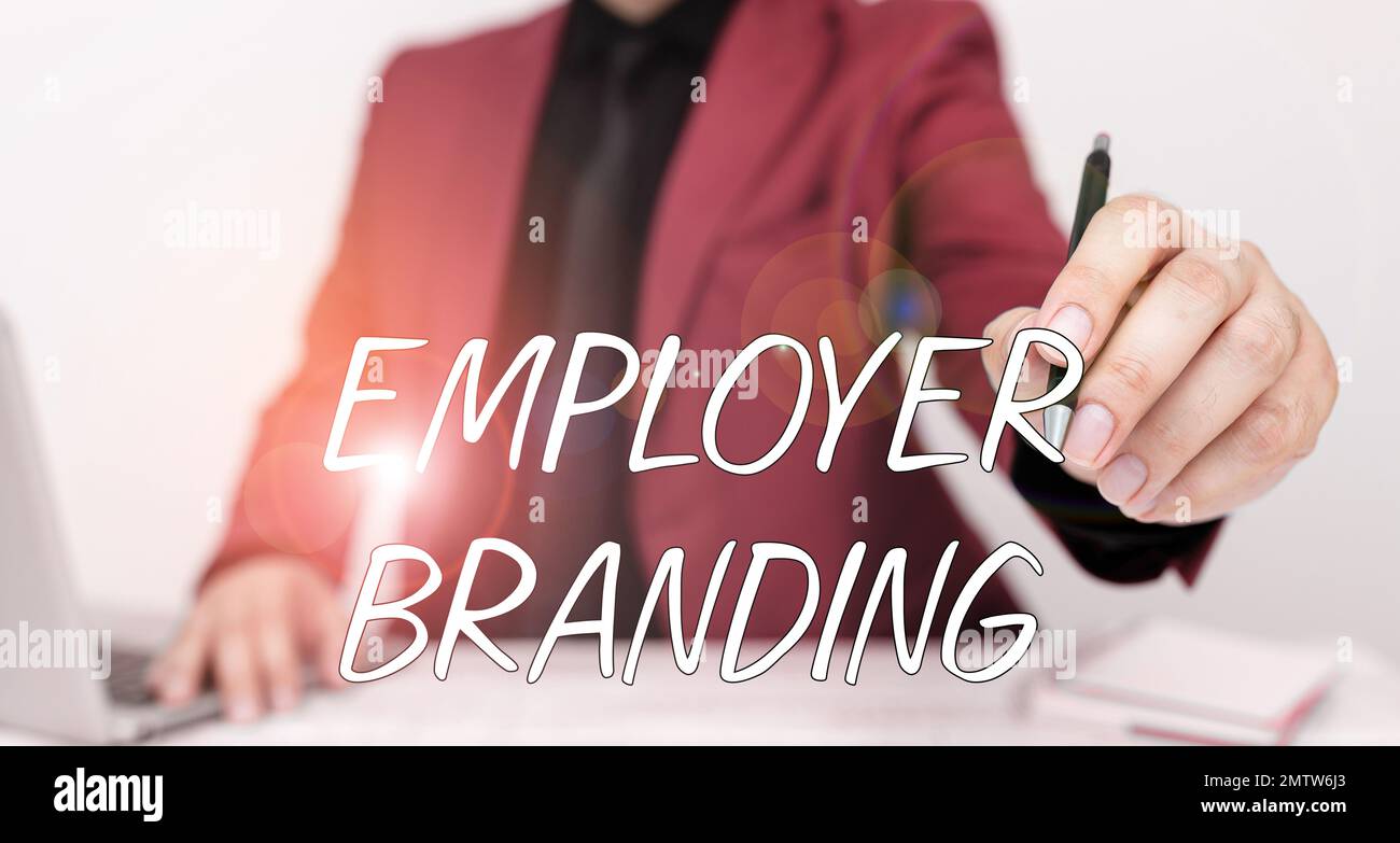 Hand writing sign Employer Branding. Internet Concept Process of ...