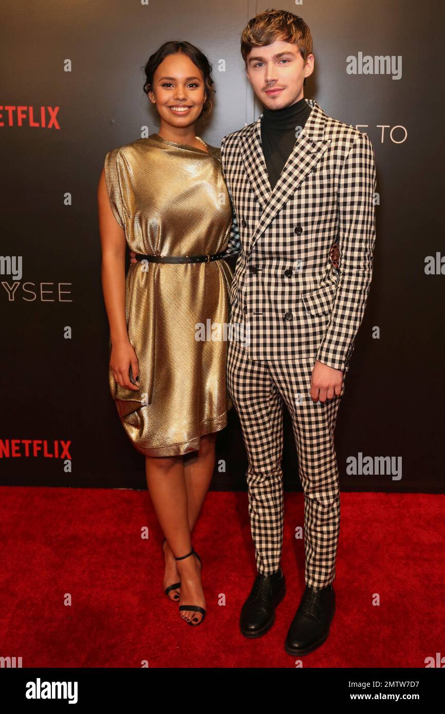 Alisha Boe, left, and Miles Heizer arrive at the Netflix FYSee Kick-Off ... Alisha Boe, left, and Miles Heizer arrive at the Netflix FYSee Kick-Off ...