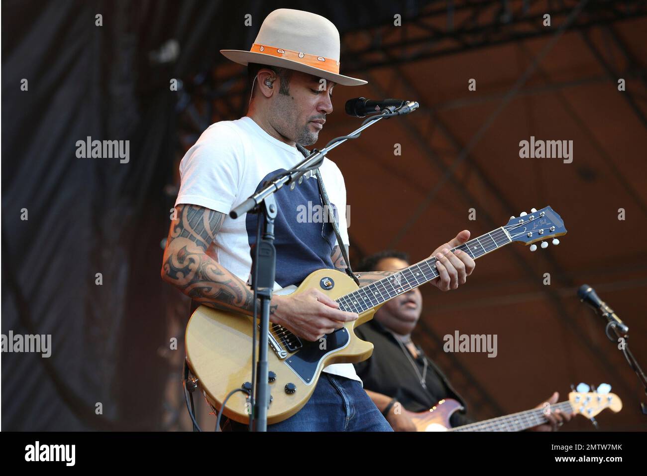 Artist Ben Harper performs on the Bud Light Stage of the 2017 Beale ...