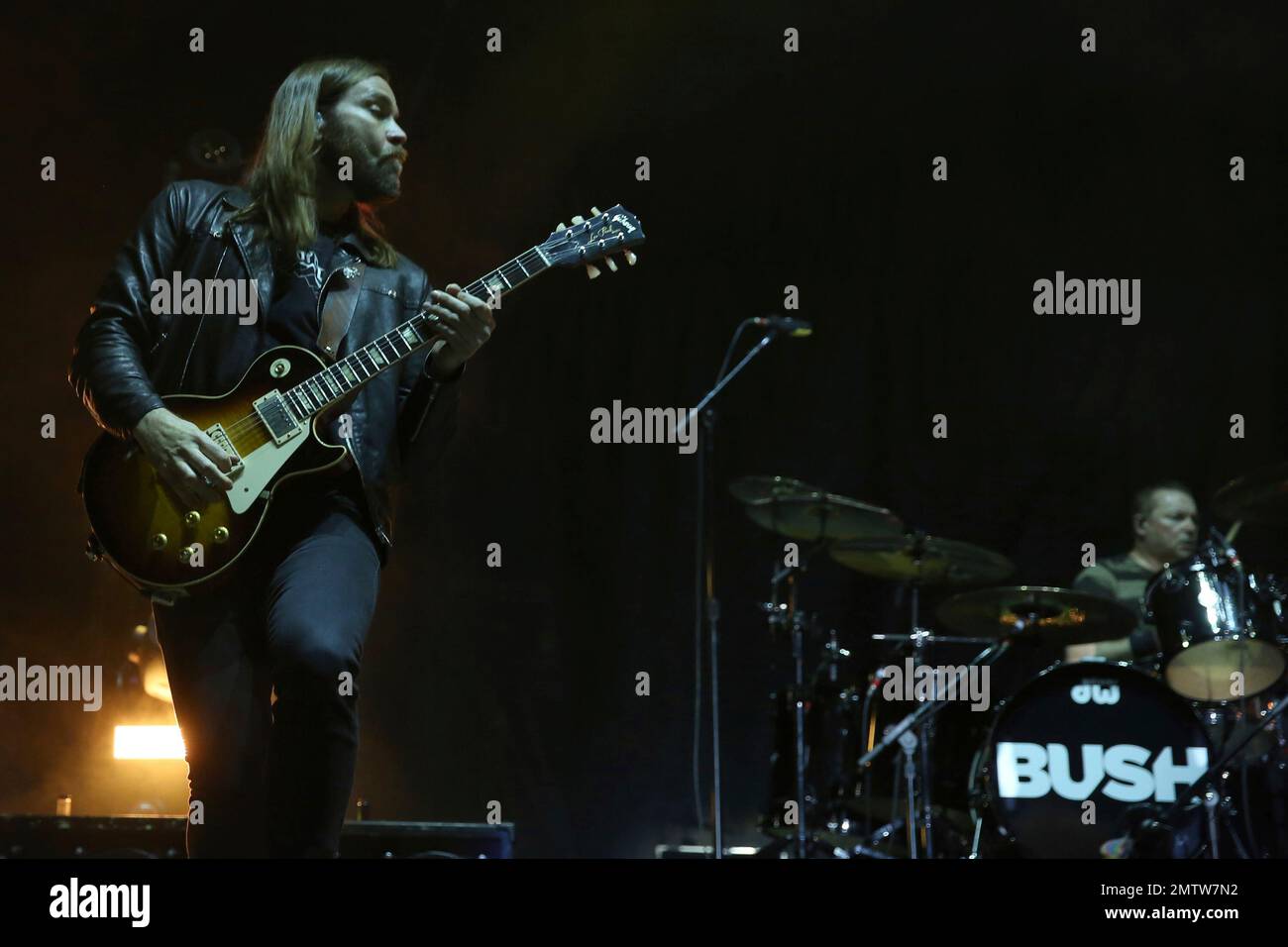 Artist Chris Traynor of the band Bush performs on the FedEx Stage of ...