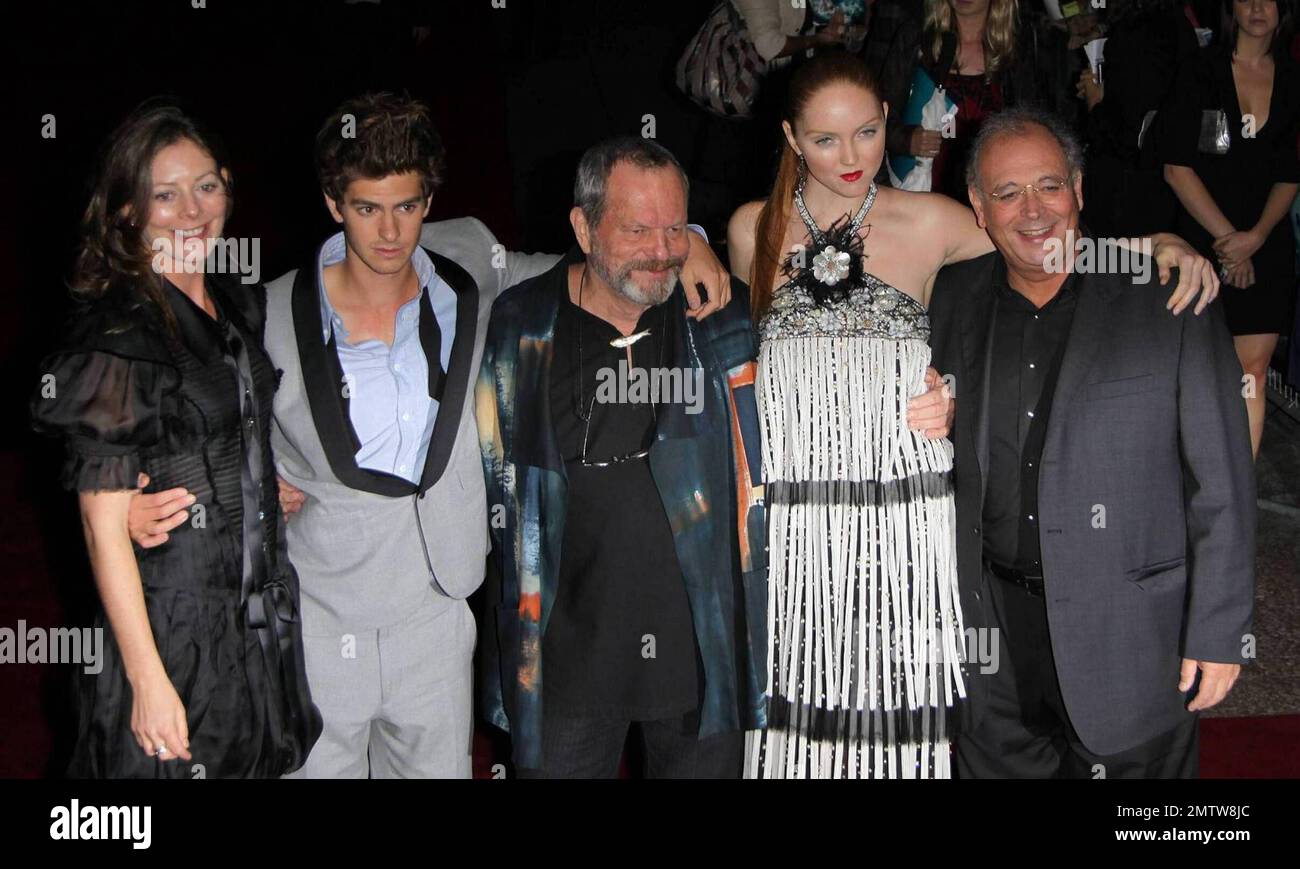 Amy Gilliam, Andrew Garfield, Terry Gilliam, Lily Cole and guest at The ...