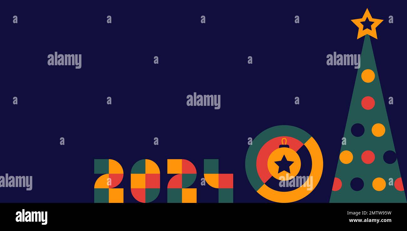 Christmas Divider Bauhaus Geometric Christmas Divider. New Year Tree