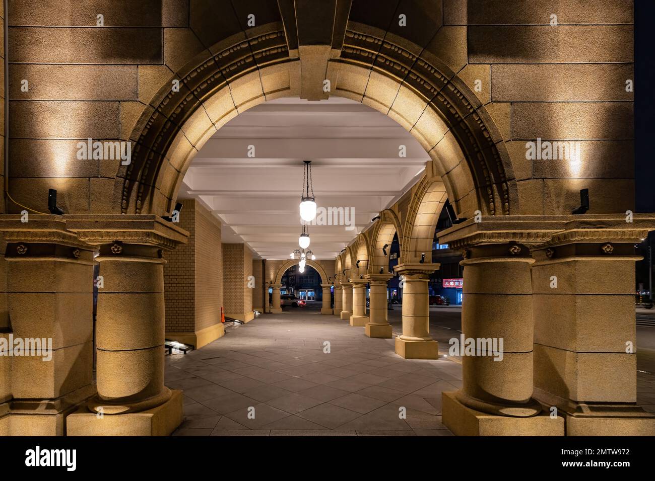 Taipei, JAN 3 2023 - Night exterior view of the National Yang Ming ...