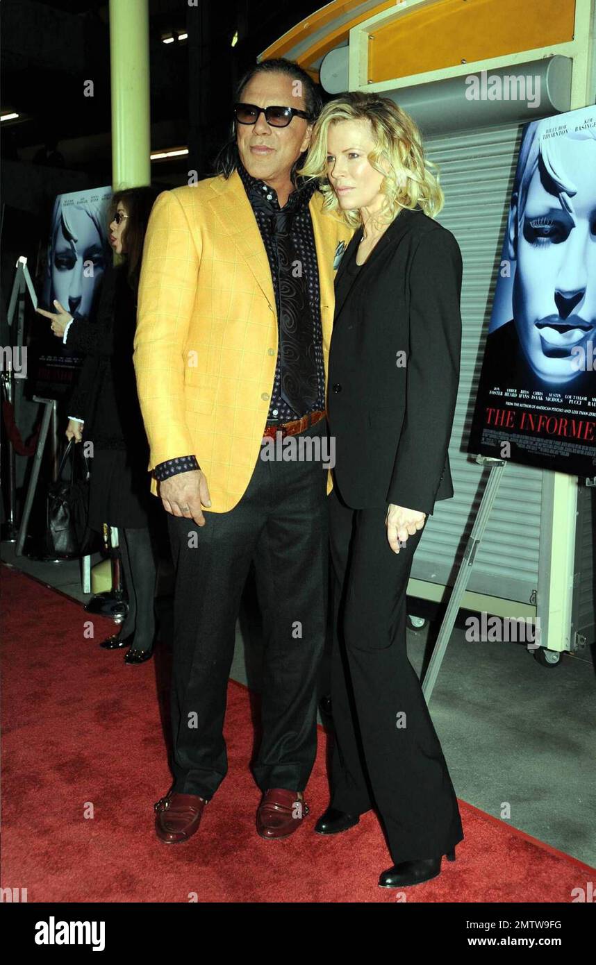 Mickey Rourke and Kim Basinger at "The Informers" premiere at the ...