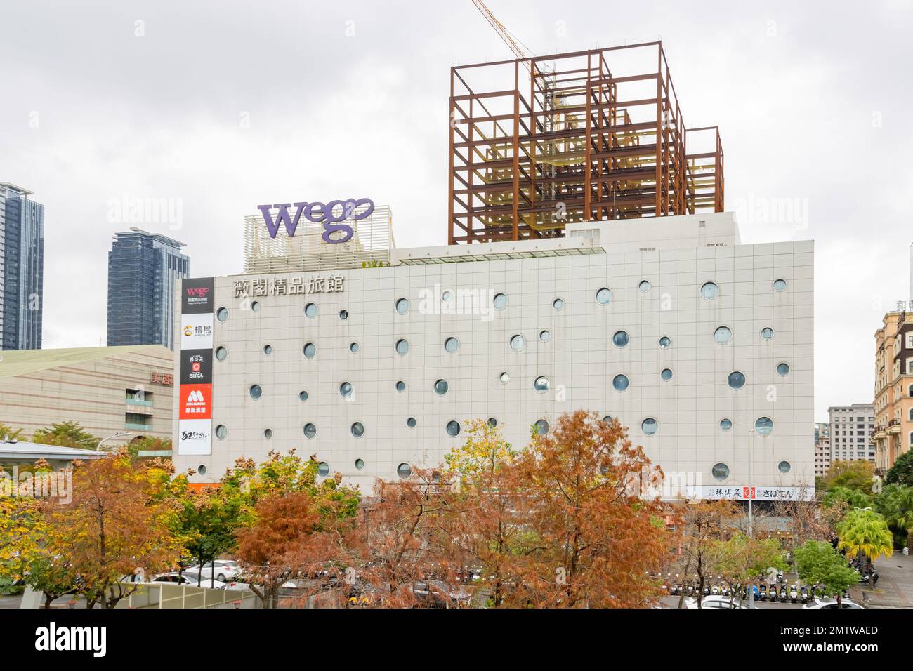 Taipei, JAN 7 2023 - Overcast view of the modern Wego hotel Stock Photo ...