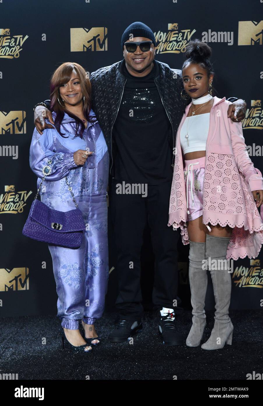 Simone Smith, from left, LL Cool J and Nina Simone Smith arrive at the ...