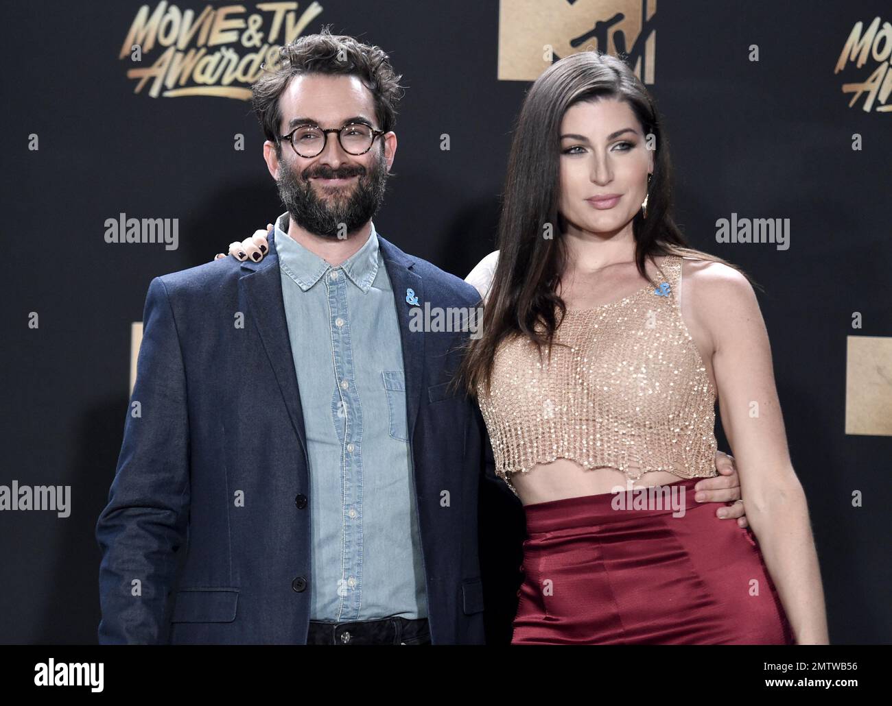 Jay Duplass, left, and Trace Lysette arrive at the MTV Movie and TV ...