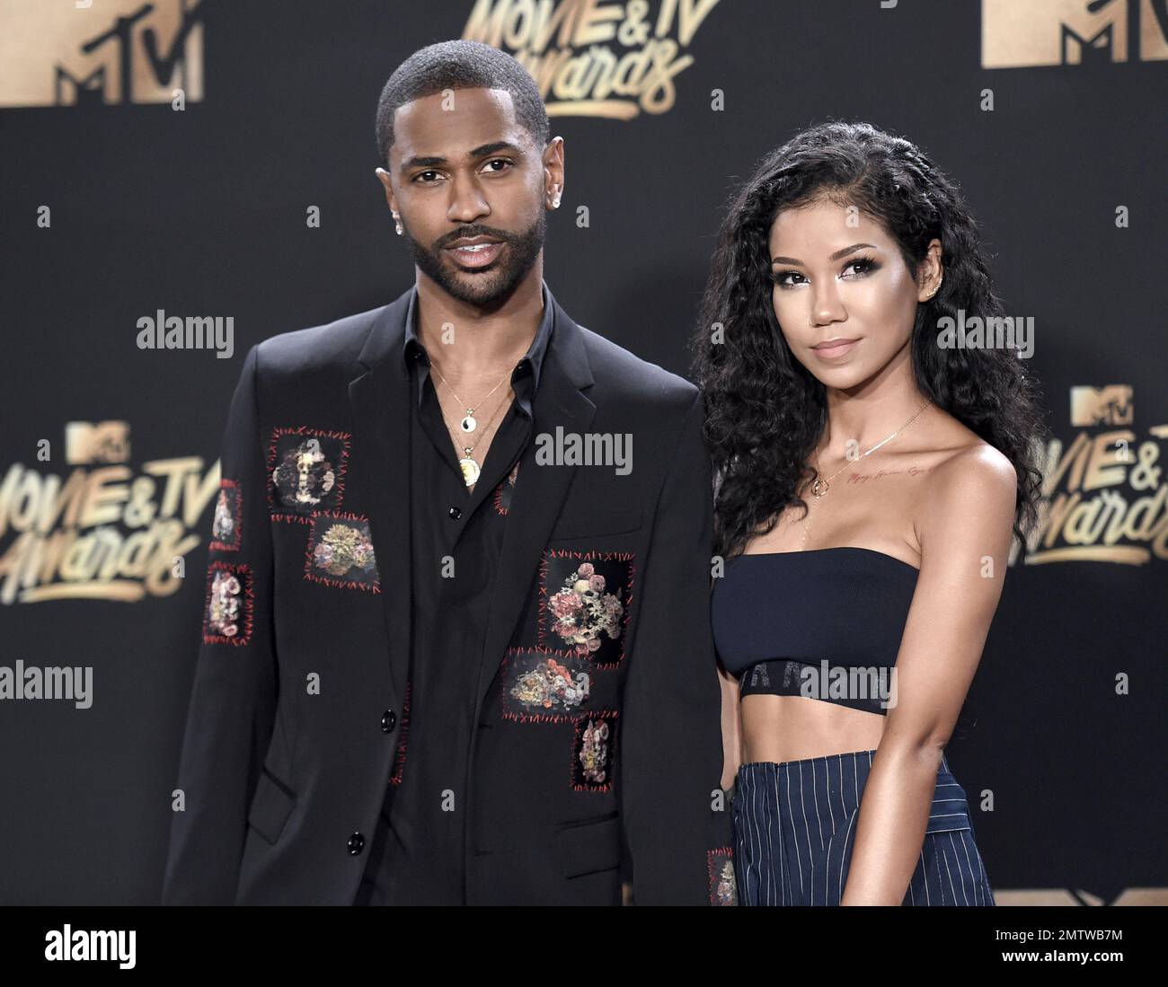 Big Sean, left, and Jhene Aiko arrive at the MTV Movie and TV Awards at ...