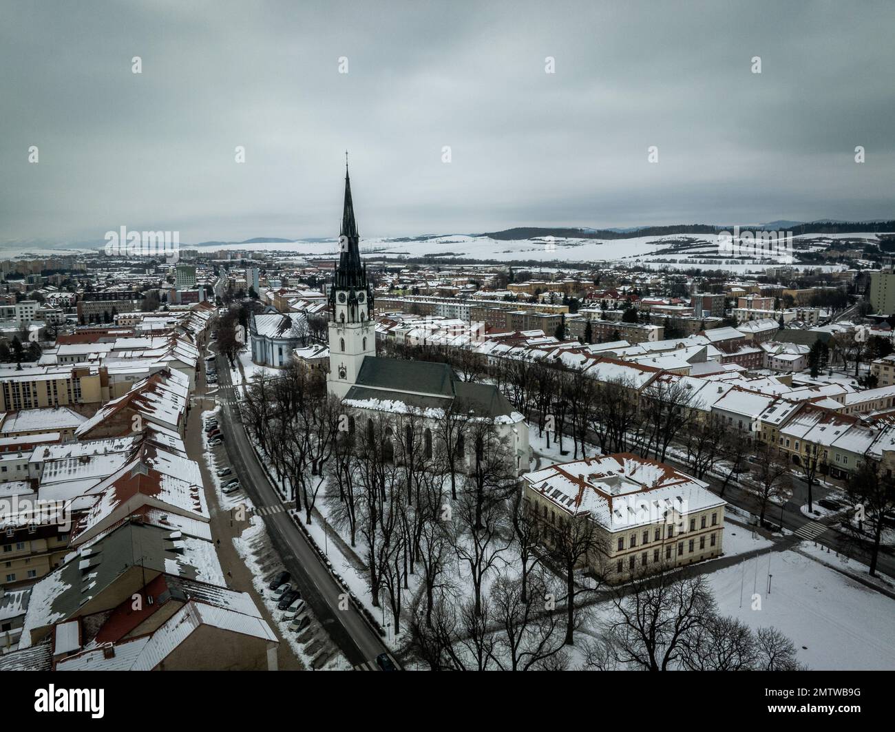 Aerial view of the historic town of Spisska Nova Ves in Slovakia Stock Photo - Alamy