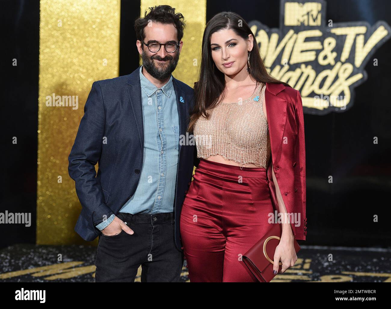 Jay Duplass, left, and Trace Lysette arrive at the MTV Movie and TV ...