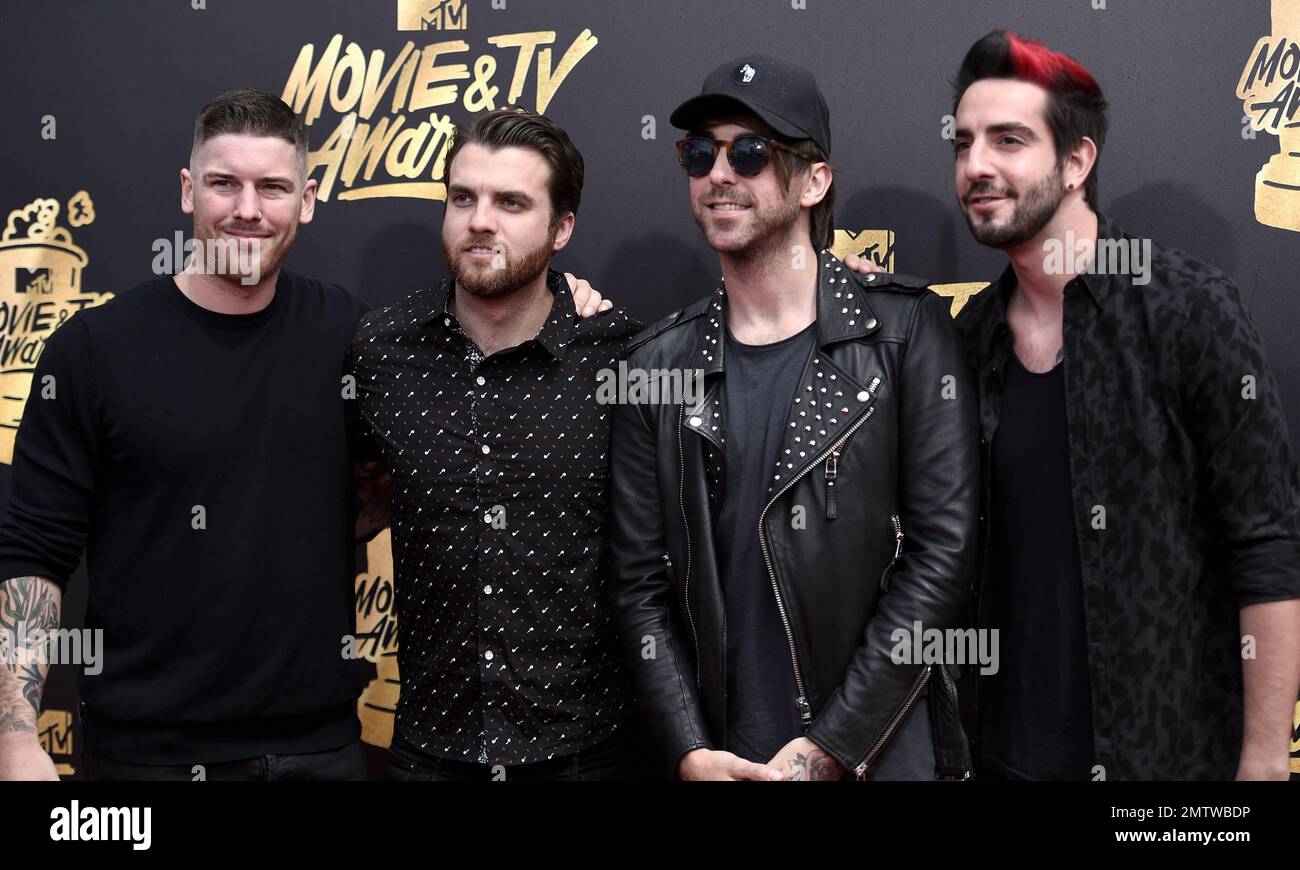 Musical group "All Time Low" arrive at the MTV Movie and TV Awards at ...