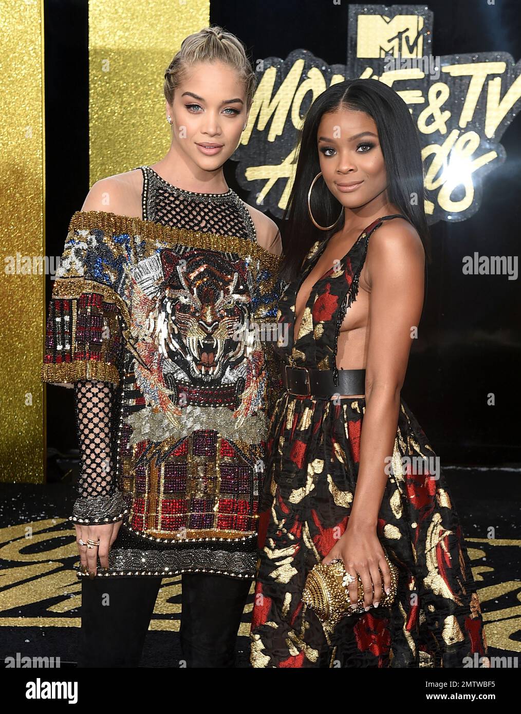 Jasmine Sanders, left, and Ajiona Alexus arrive at the MTV Movie and TV ...