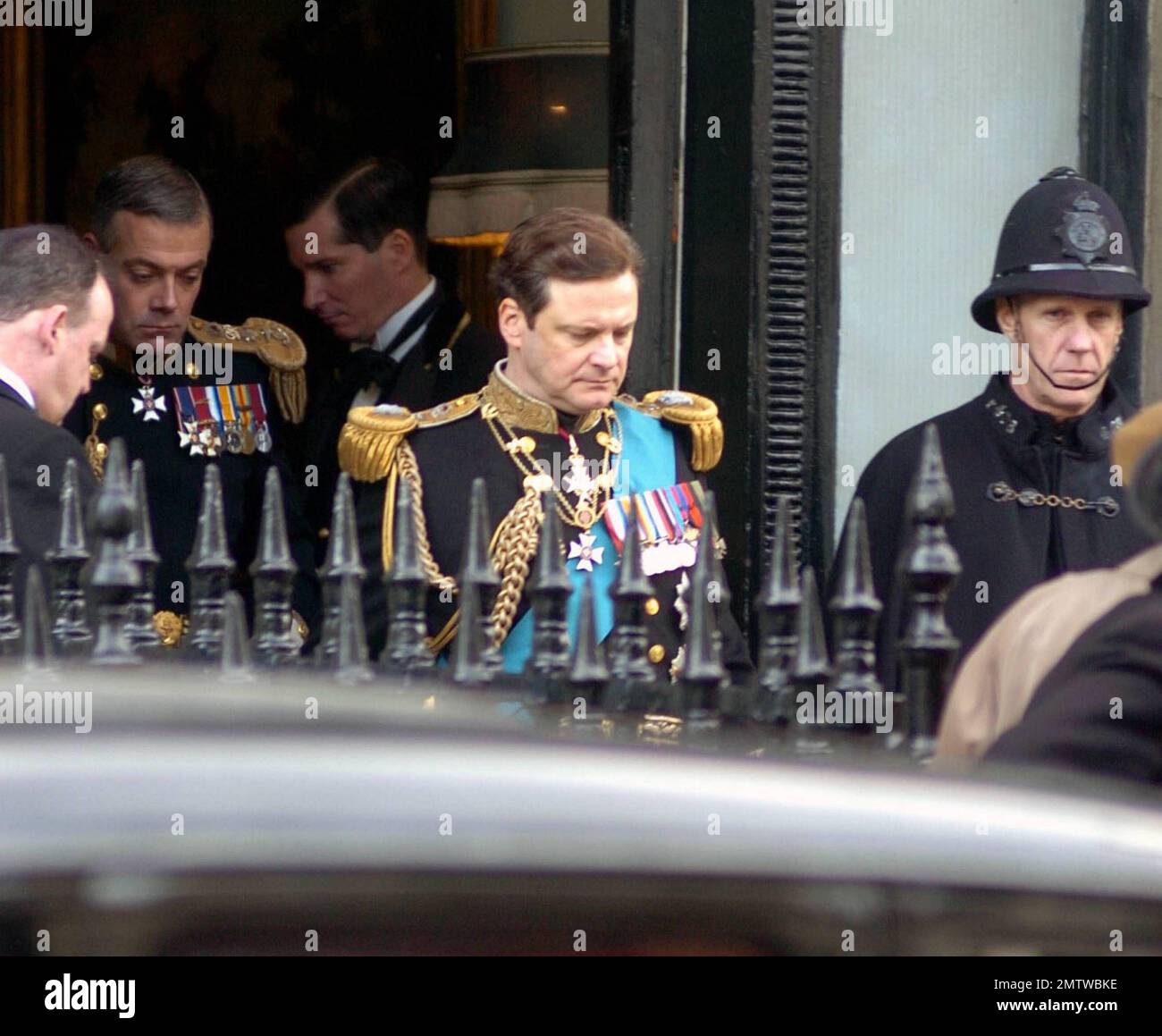 Colin Firth and Geoffrey Rush film scenes for "The King's Speech" based ...