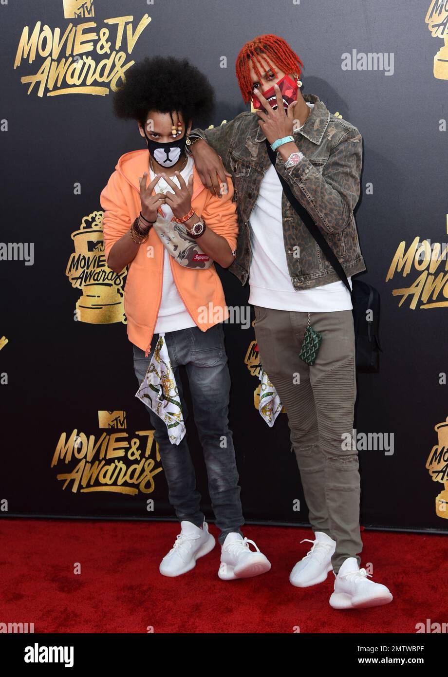 Ayo and Teo arrive at the MTV Movie and TV Awards at the Shrine ...