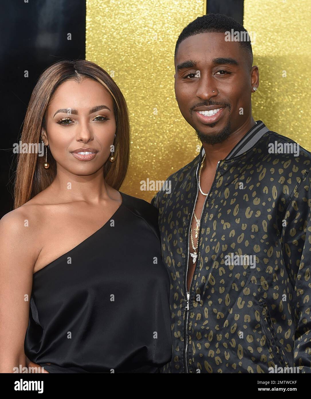 Kat Graham, left, and Demetrius Shipp Jr. arrive at the MTV Movie and ...