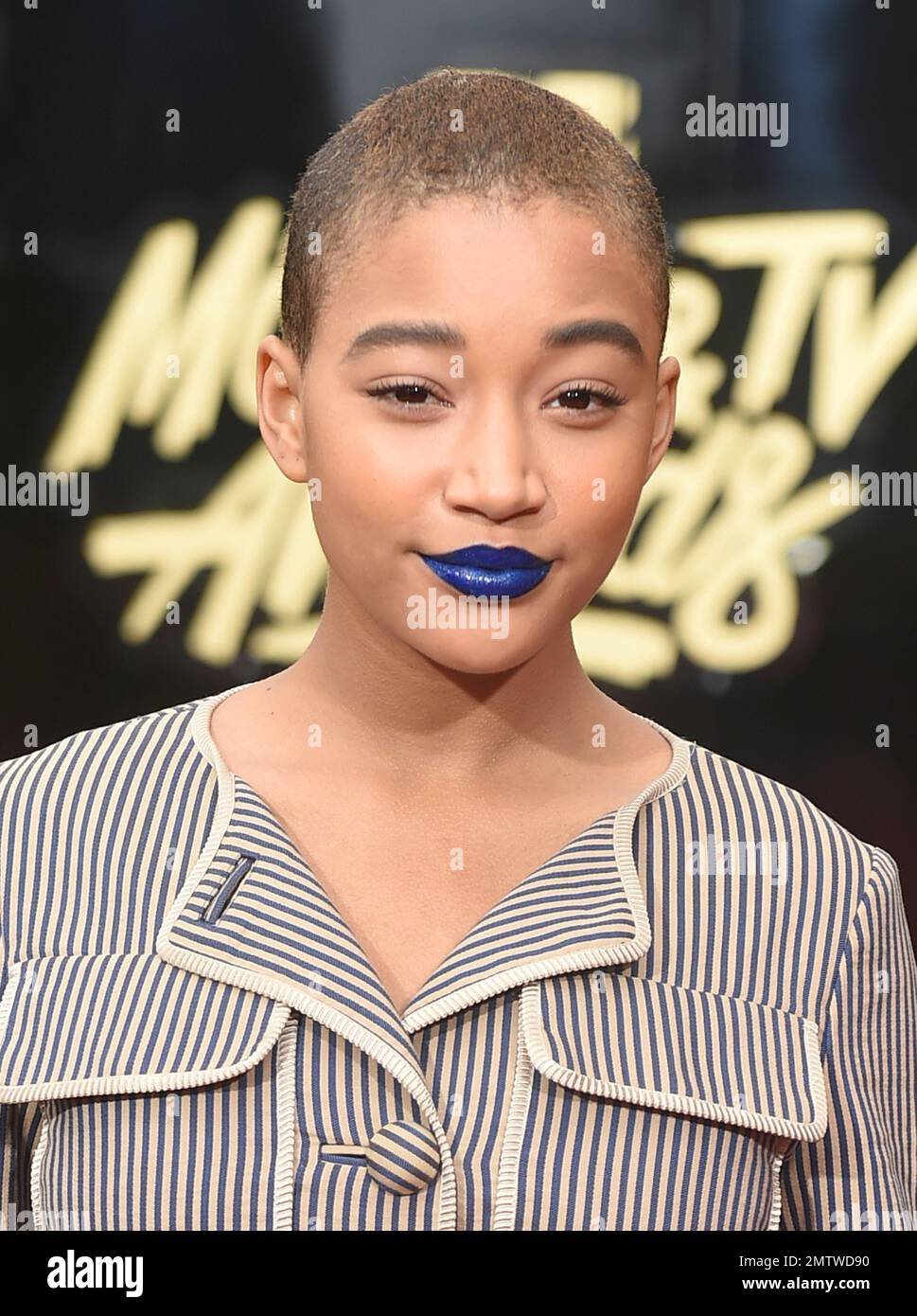 Amandla Stenberg arrives at the MTV Movie and TV Awards at the Shrine ...