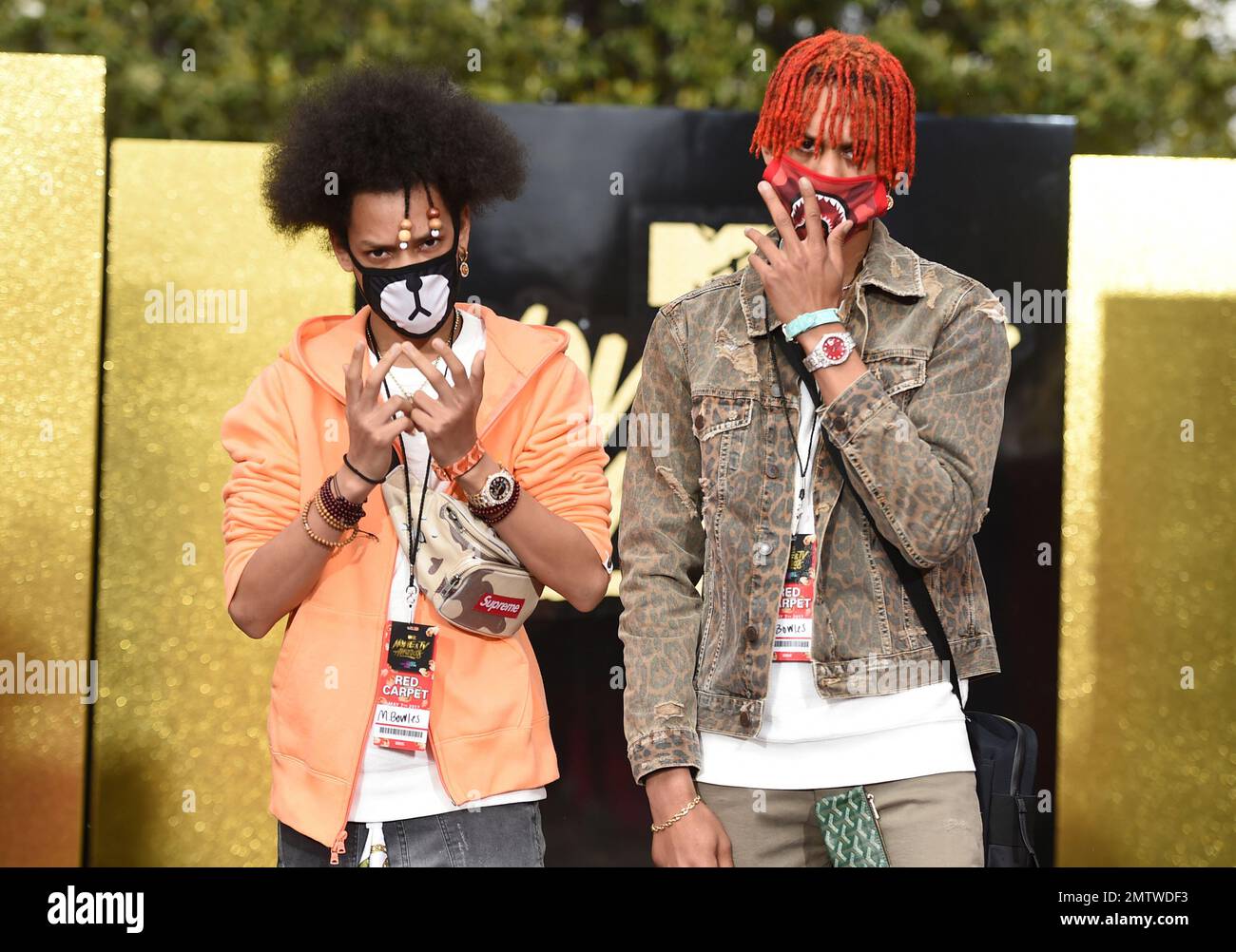 Ayo and Teo arrive at the MTV Movie and TV Awards at the Shrine ...