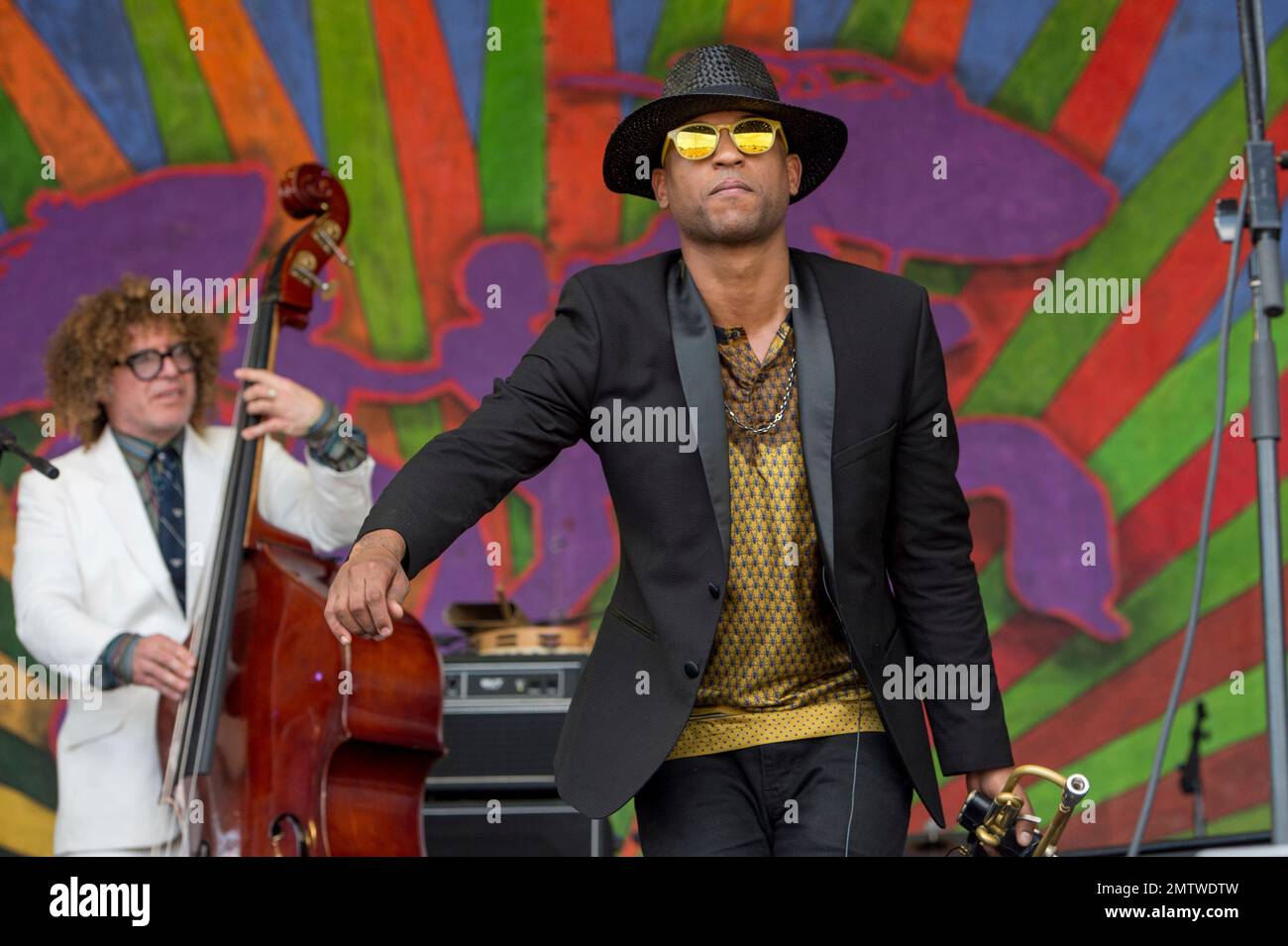 Ben Jaffe, left, and Branden Lewis of the Preservation Hall Jazz Band ...