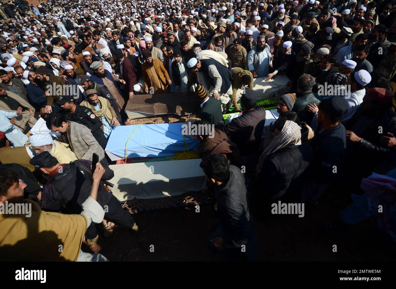 kohat, Khyber Pakhtunkhwa, Pakistan: January 30, 2023, People attend ...