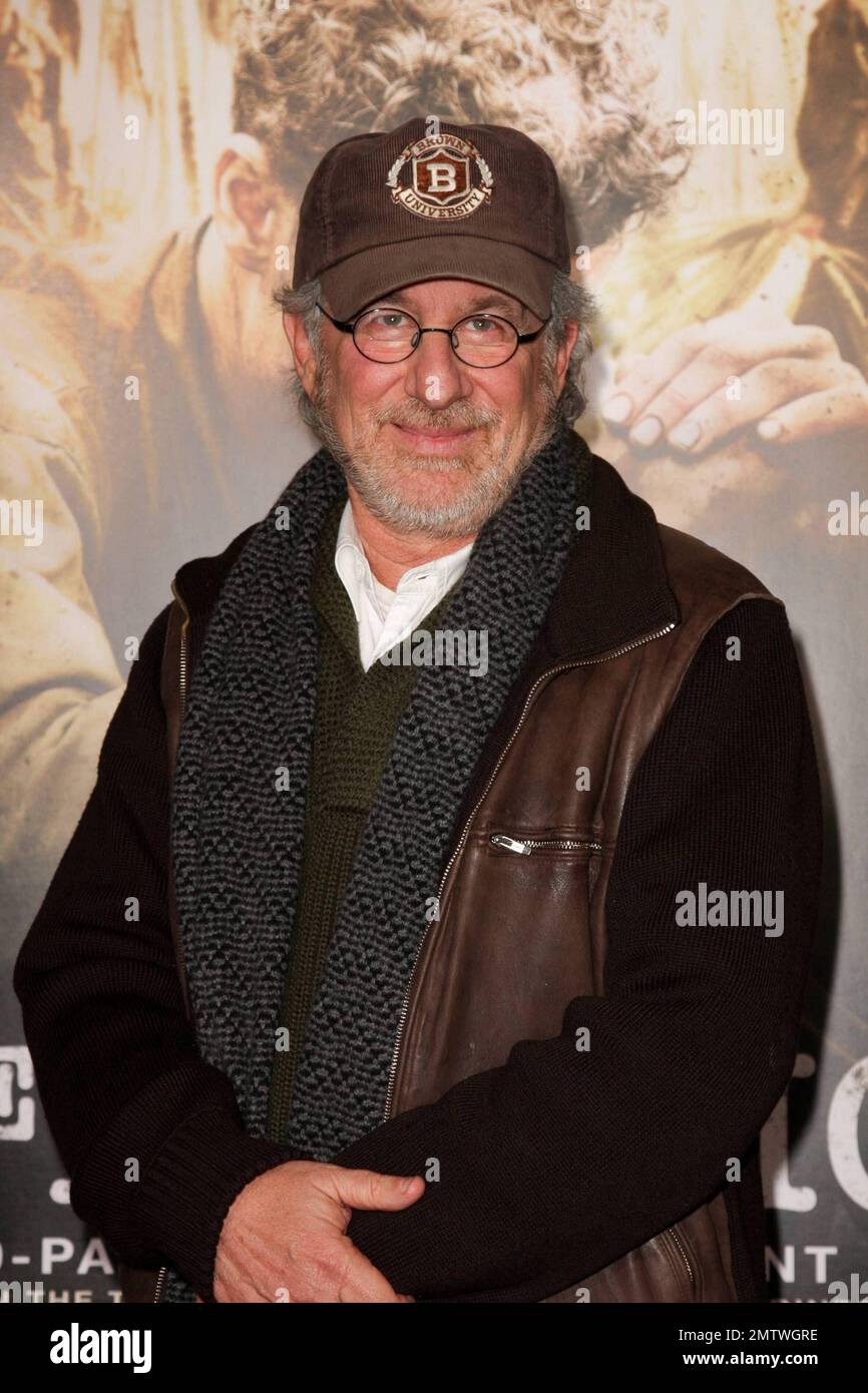 Steven Spielberg arrives to the premiere of the HBO miniseries, "The ...