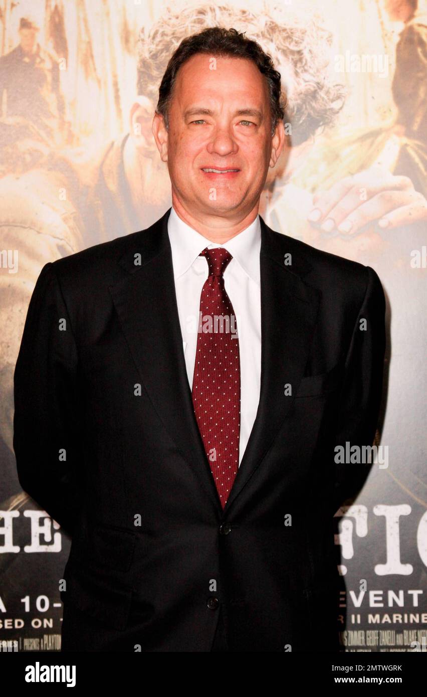 Tom Hanks arrives to the premiere of the HBO miniseries, "The Pacific", at Grauman's Chinese ...