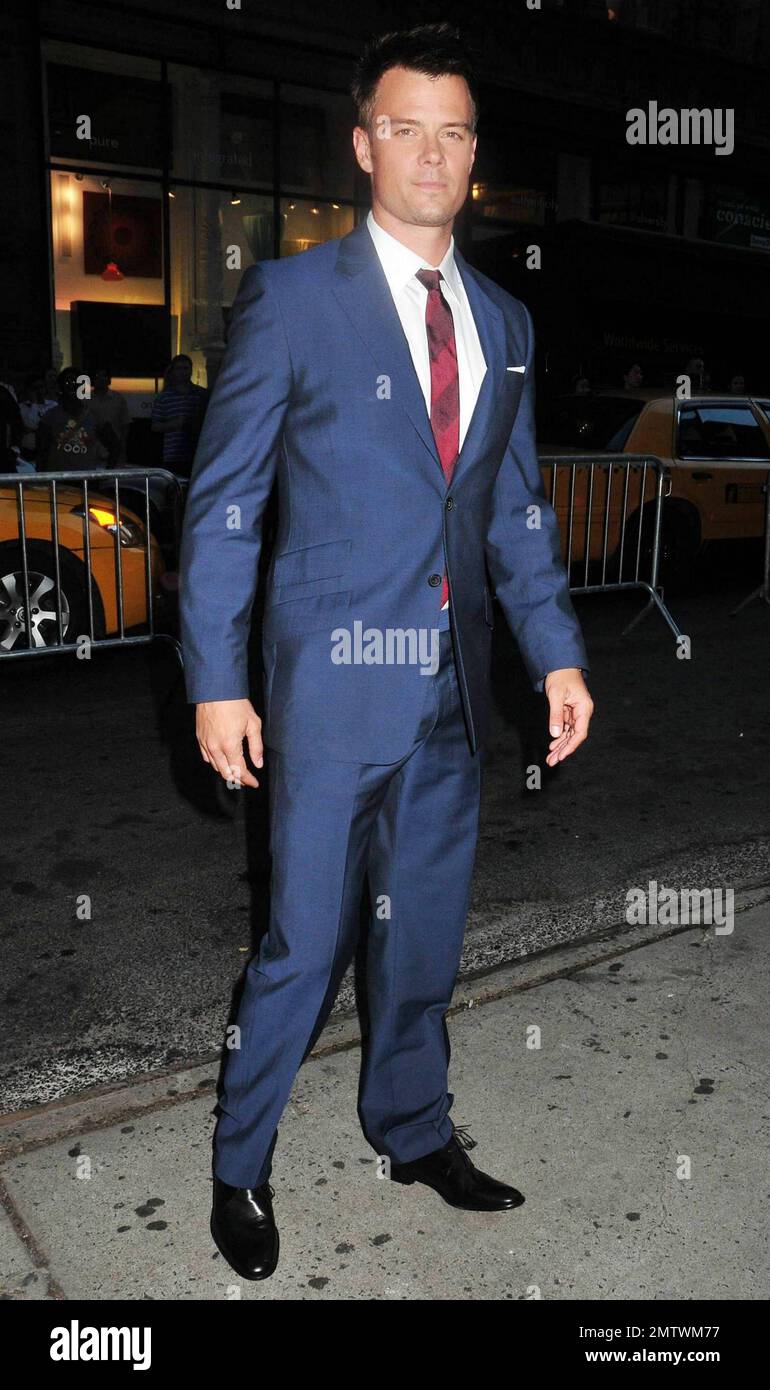 Josh Duhamel poses outside of the AMC Loews 19th Street theater for the ...