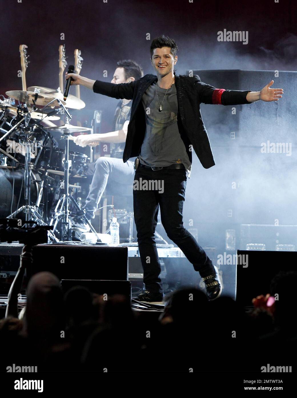 Danny O'Donoghue, lead vocalist of "The Script" performs with his ...