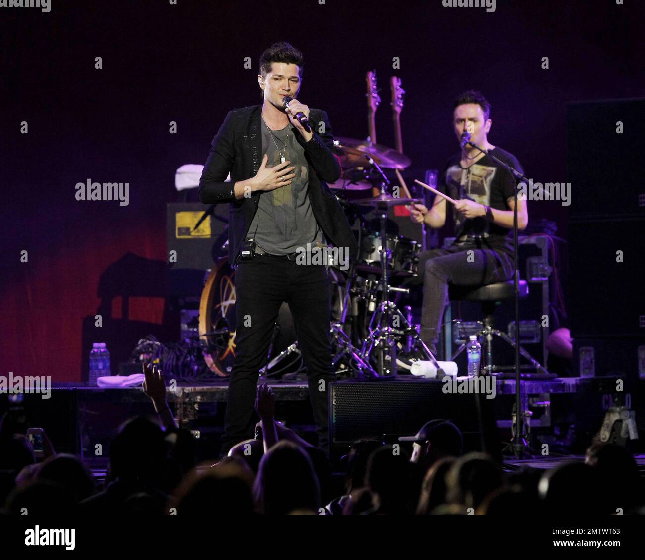 Danny O'Donoghue, lead vocalist of "The Script" performs with his ...