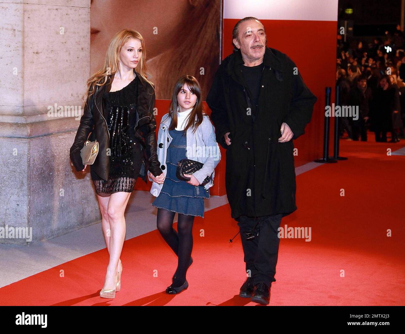 Nino Frassica and family at the premiere of "The Tourist" in Rome ...
