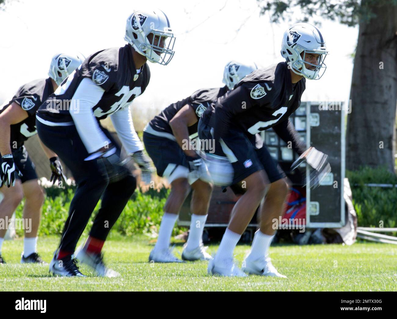 Oakland Raiders rookie safety Gareon Conley (2) works out during NFL ...