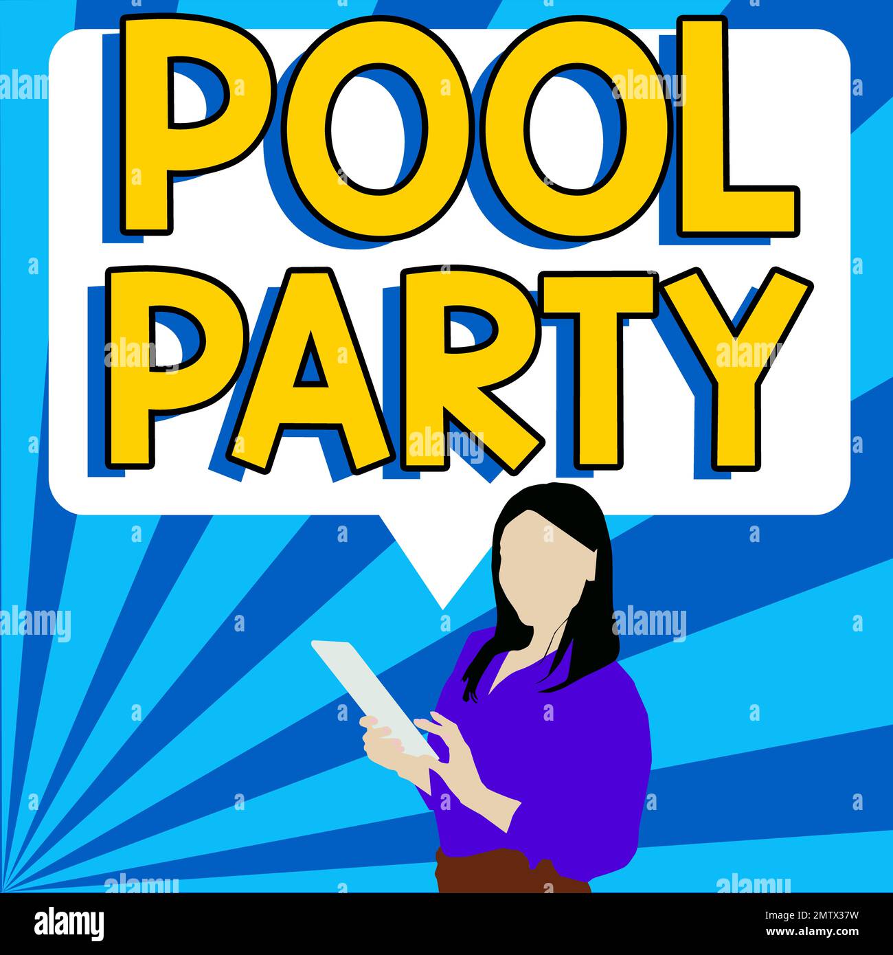 Text showing inspiration Pool Party. Business idea celebration that ...