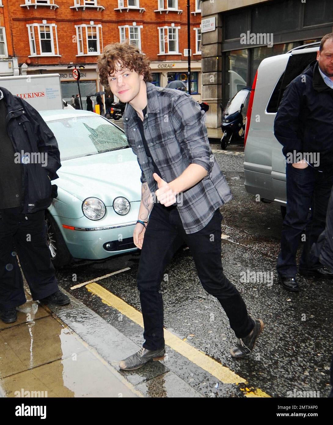 Jay McGuinness of the boy band The Wanted arrive at BBC Radio 2 on ...